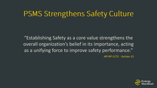 PSMS Program Impact on safety culture 23 | PPT