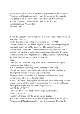 Steve Atkinson has over a decade of experience with the city’s Plann ...