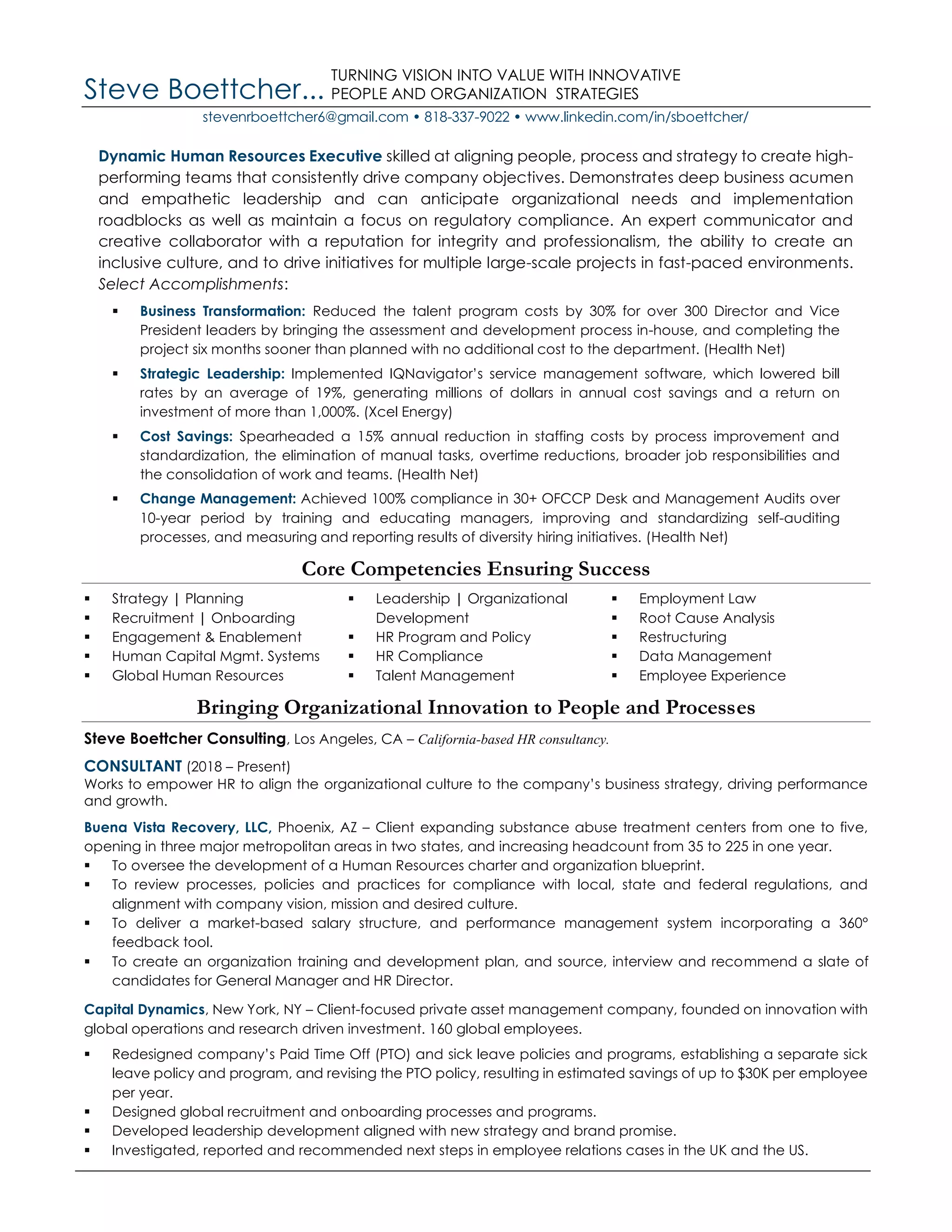 Steven Boettcher: Career Resume | PDF | Health Insurance | Insurance