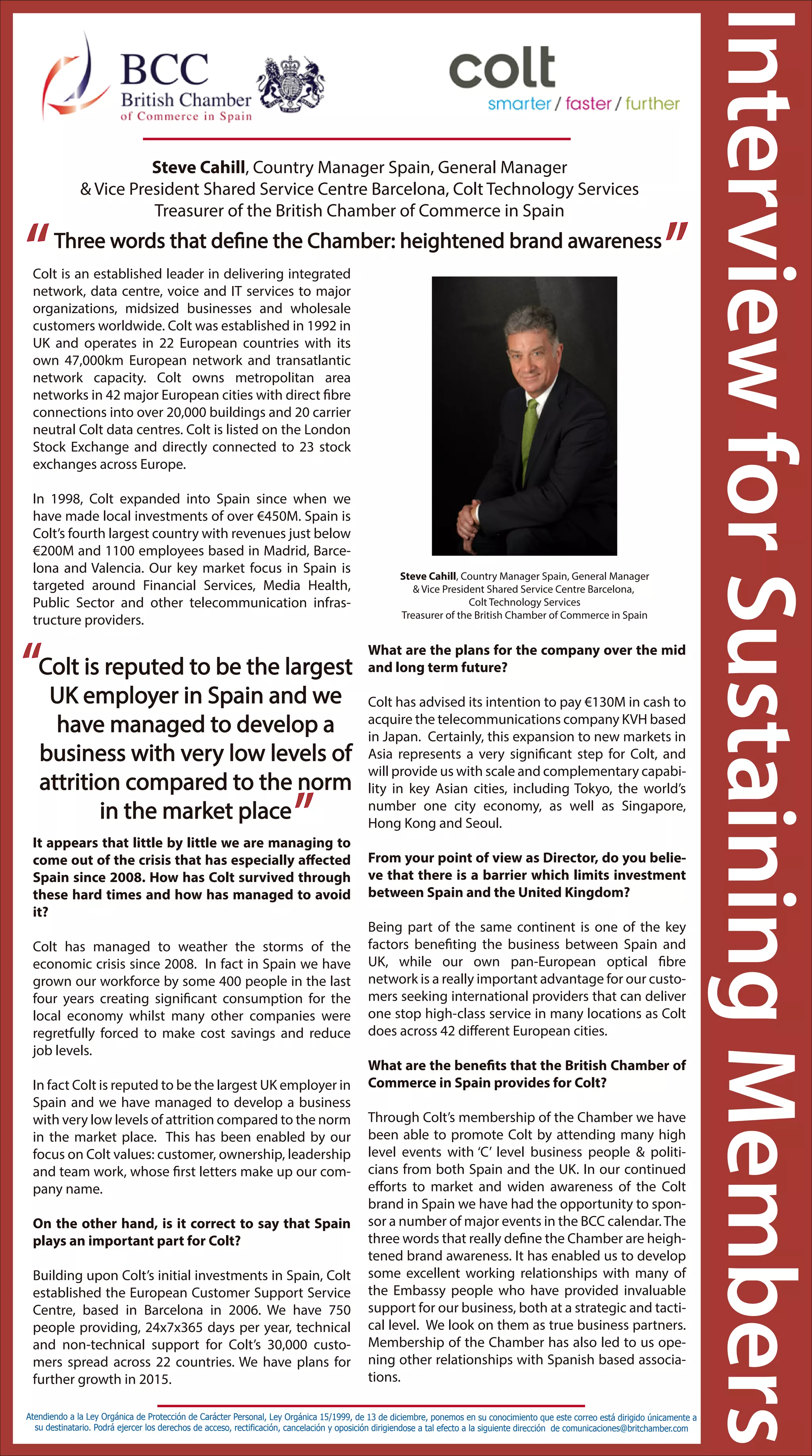 Entrevista a Steve Cahill, Country Manager Spain, General Manager ...