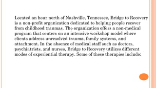 A Look at three Experiential Therapies Used by the Bridge to Recovery | PPT
