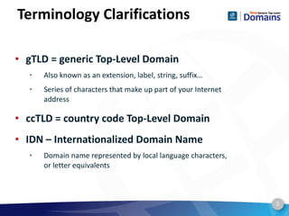 Steve Gobin, "New gTLD Basics New Internet Extensions" | PPT