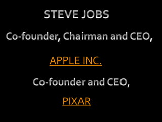 Steve jobs SUCCESS STORY OF INTERNATIONAL BUSINESSMAN | PPTX