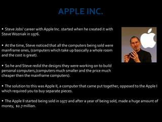 Steve jobs SUCCESS STORY OF INTERNATIONAL BUSINESSMAN | PPTX