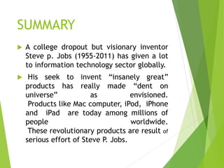 Steve jobs autobiography | PPT