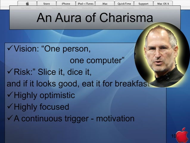 Steve Jobs - Organizational Behaviour, Leadership theory | PPT ...