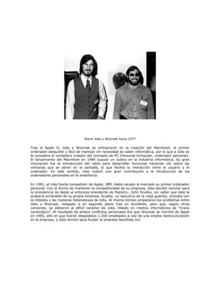 Steve jobs biografia | DOCX