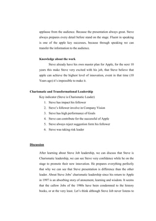 Steve jobs leadership | PDF | Operating Systems | Computer Software and ...