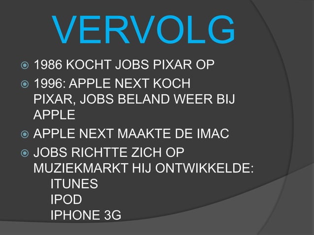 Steve jobs presentatie 2 | PPTX