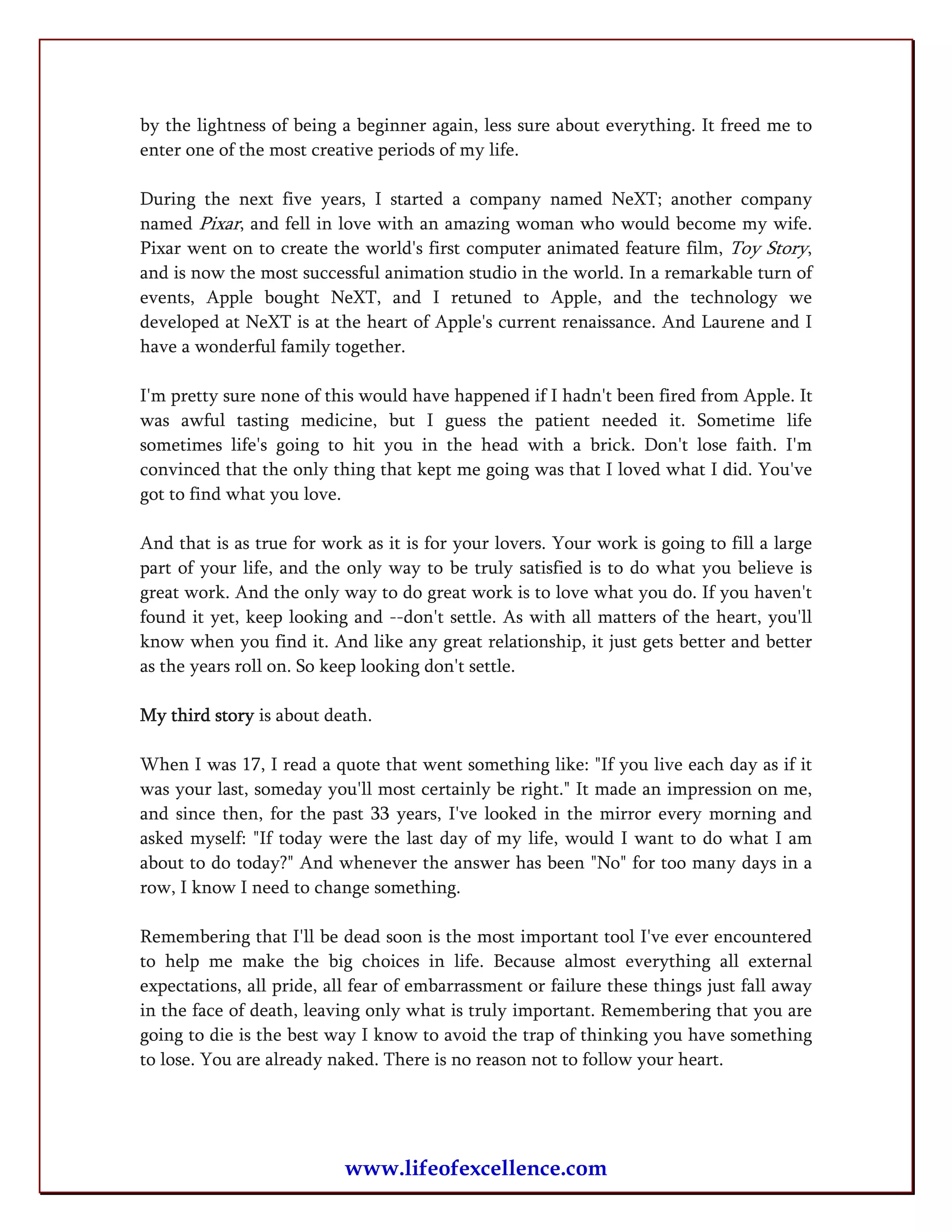 Steve Jobs Standford Convocation Speech[1] | PDF