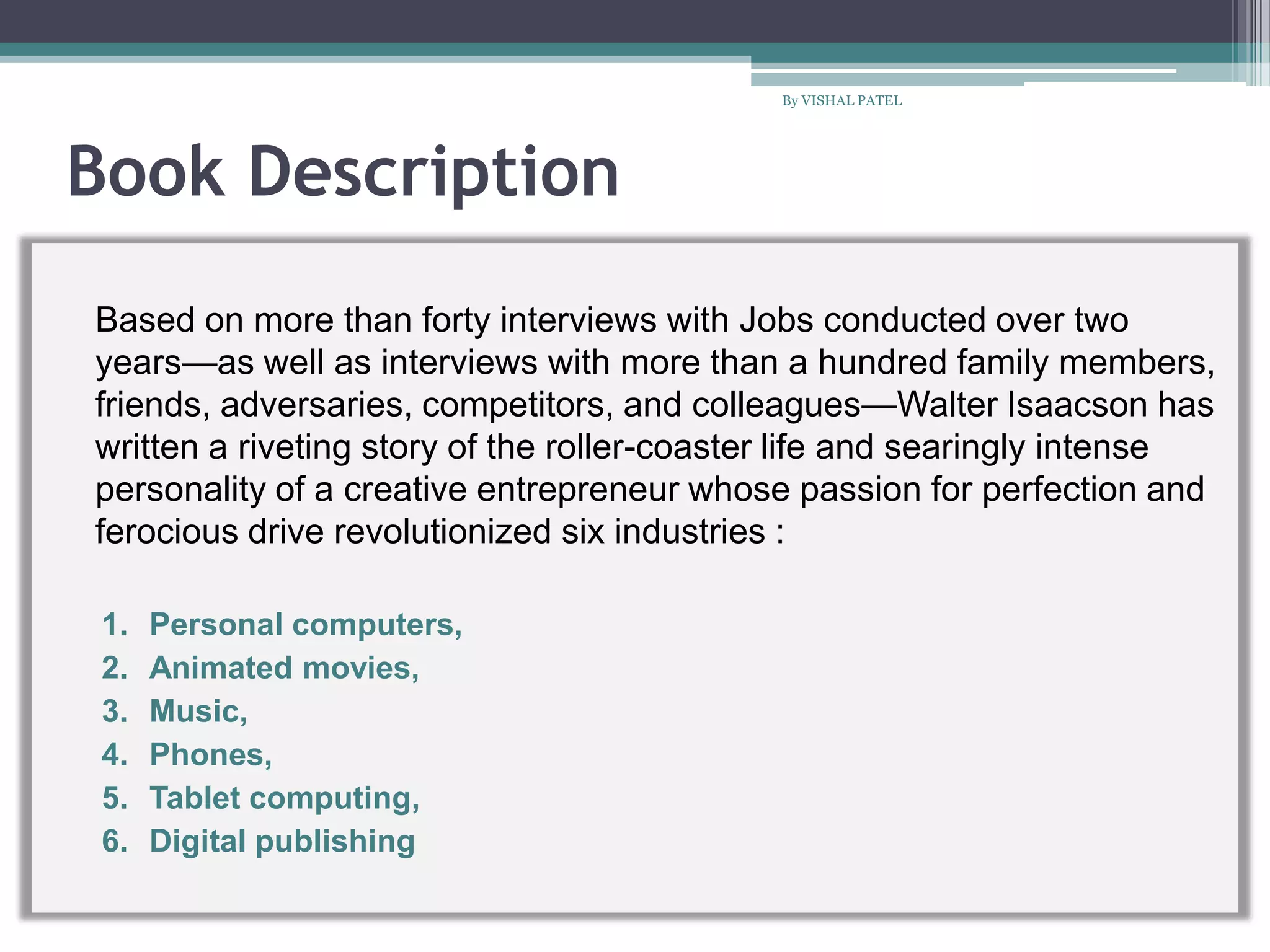 Steve jobs By isaacson | PPTX