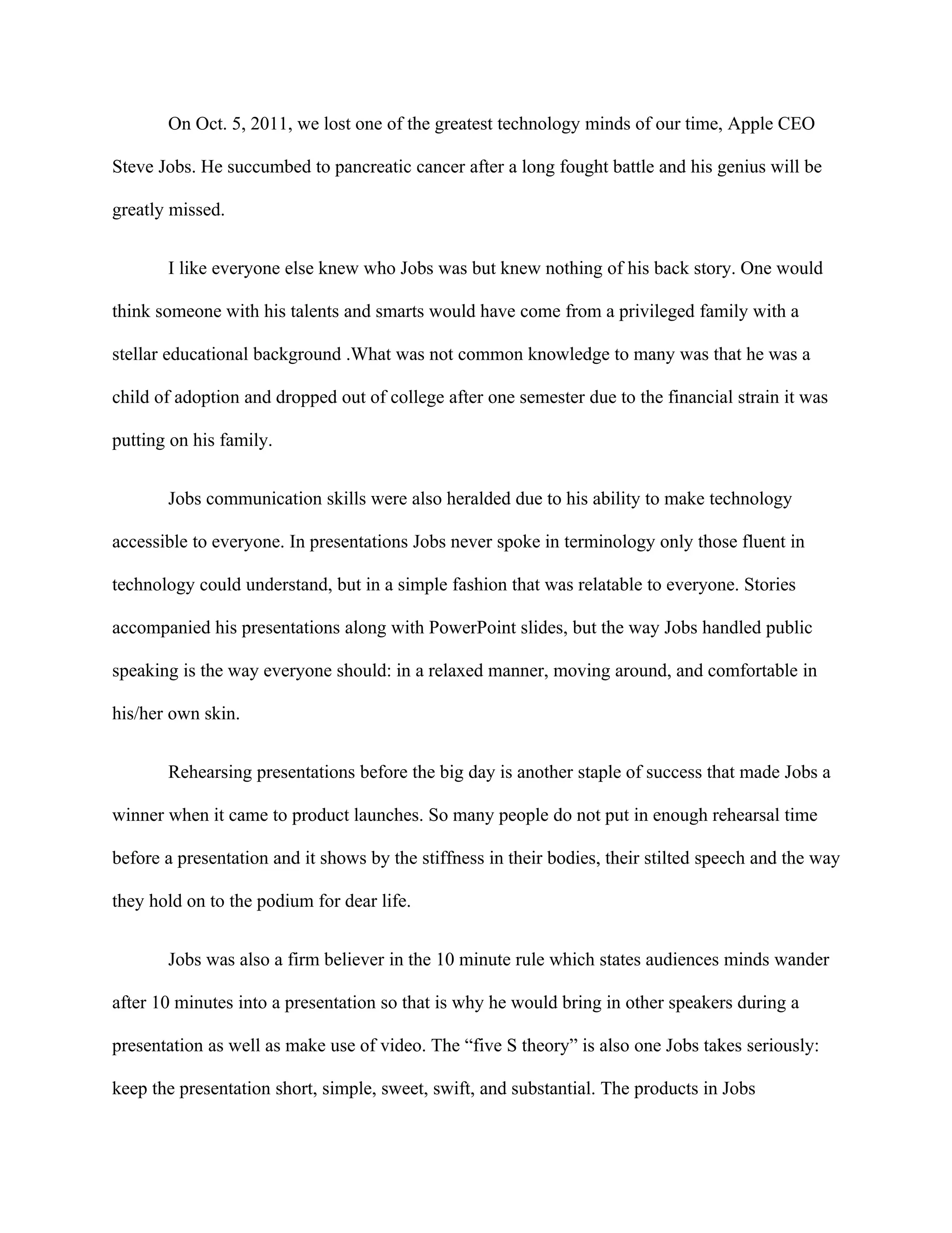 Steve Jobs Writing Sample | DOC