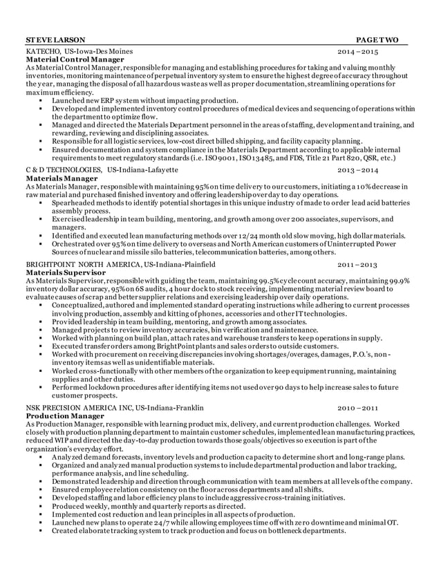 Steve Larson Resume 1720 | PDF