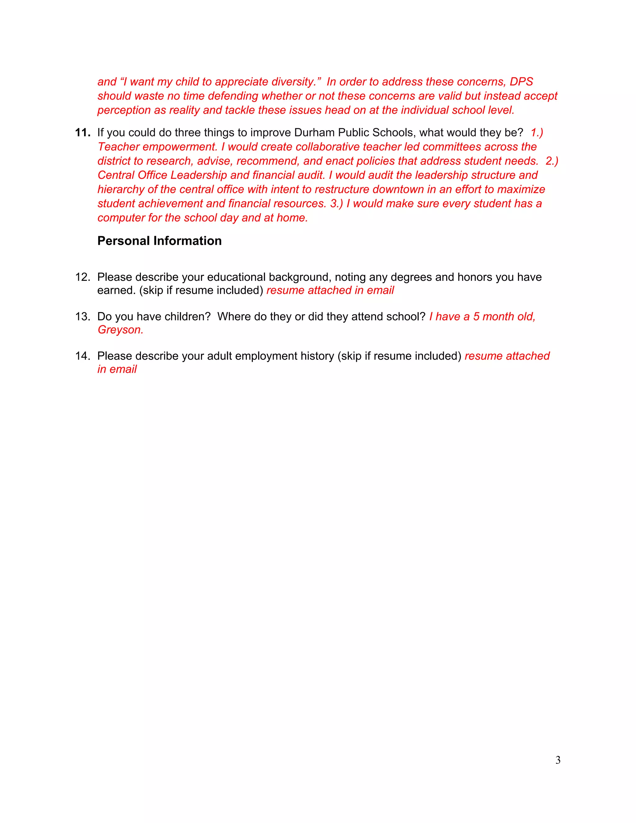 Steven Gatlin 2014 PA-PAC Questionnaire | PDF | Professional School ...