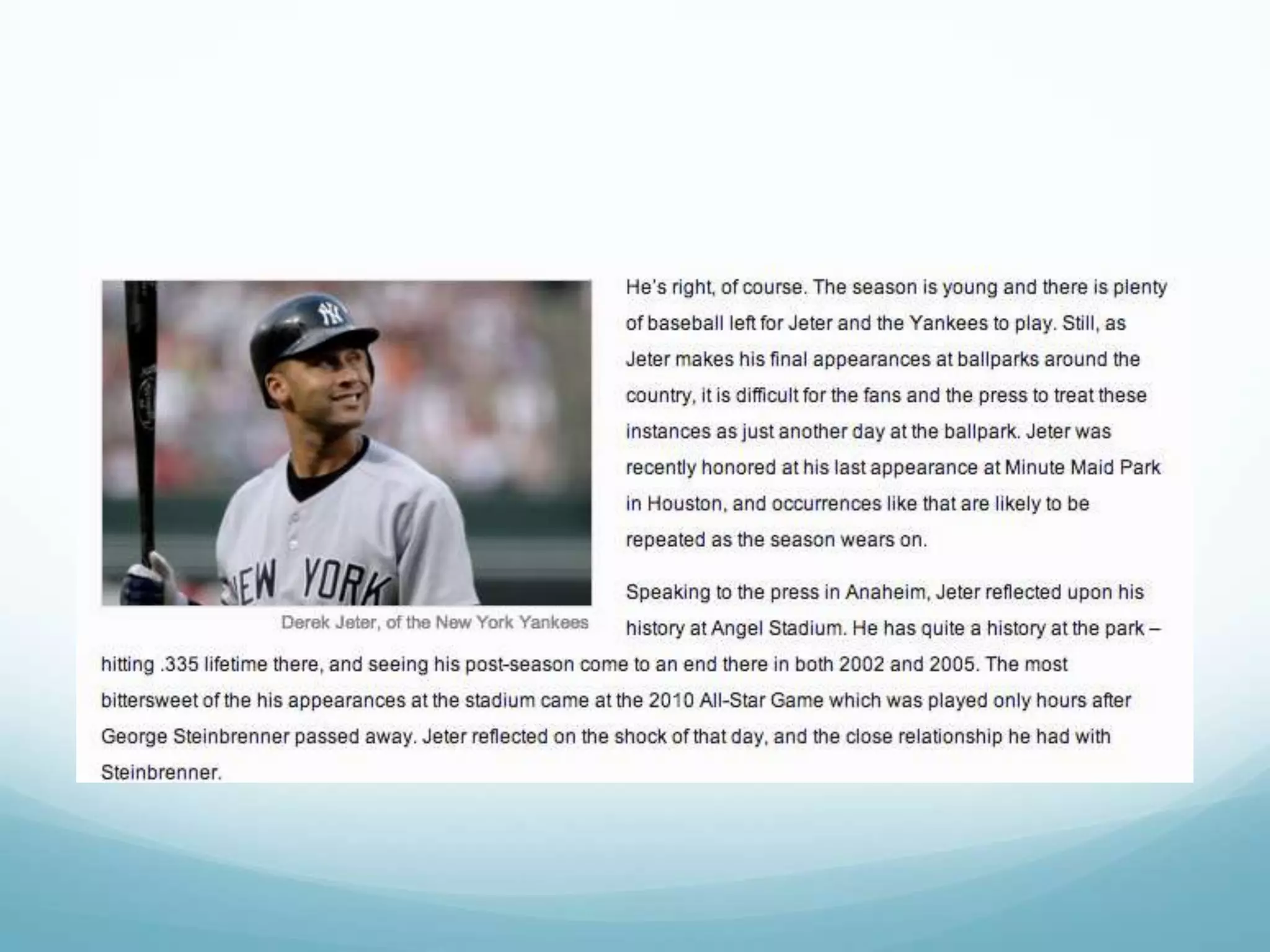 Don't Call it a "Farewell Tour" for Derek Jeter, by Steven DeCillis ...