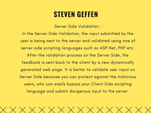 Steven geffen difference between client side and server side validation ... Steven geffen difference between client side and server side validation ...