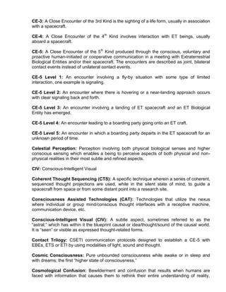 Steven Greer - CE5-CSETI - 03. Glossary of Terms | PDF