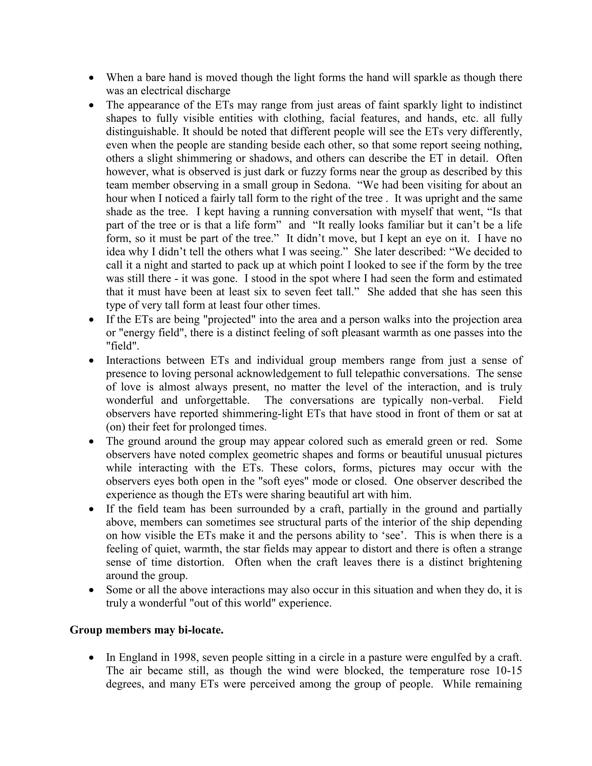 Steven Greer - CE5-CSETI - 07. Observed Types of Phenomena | PDF