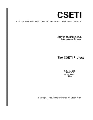 Steven Greer - CE5-CSETI - 16. The CSETI Project - Project Overview ...