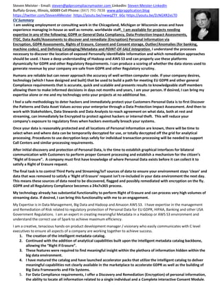 Steven Meister GDPR and Regulatory Compliance and Big Data Excelerator ...