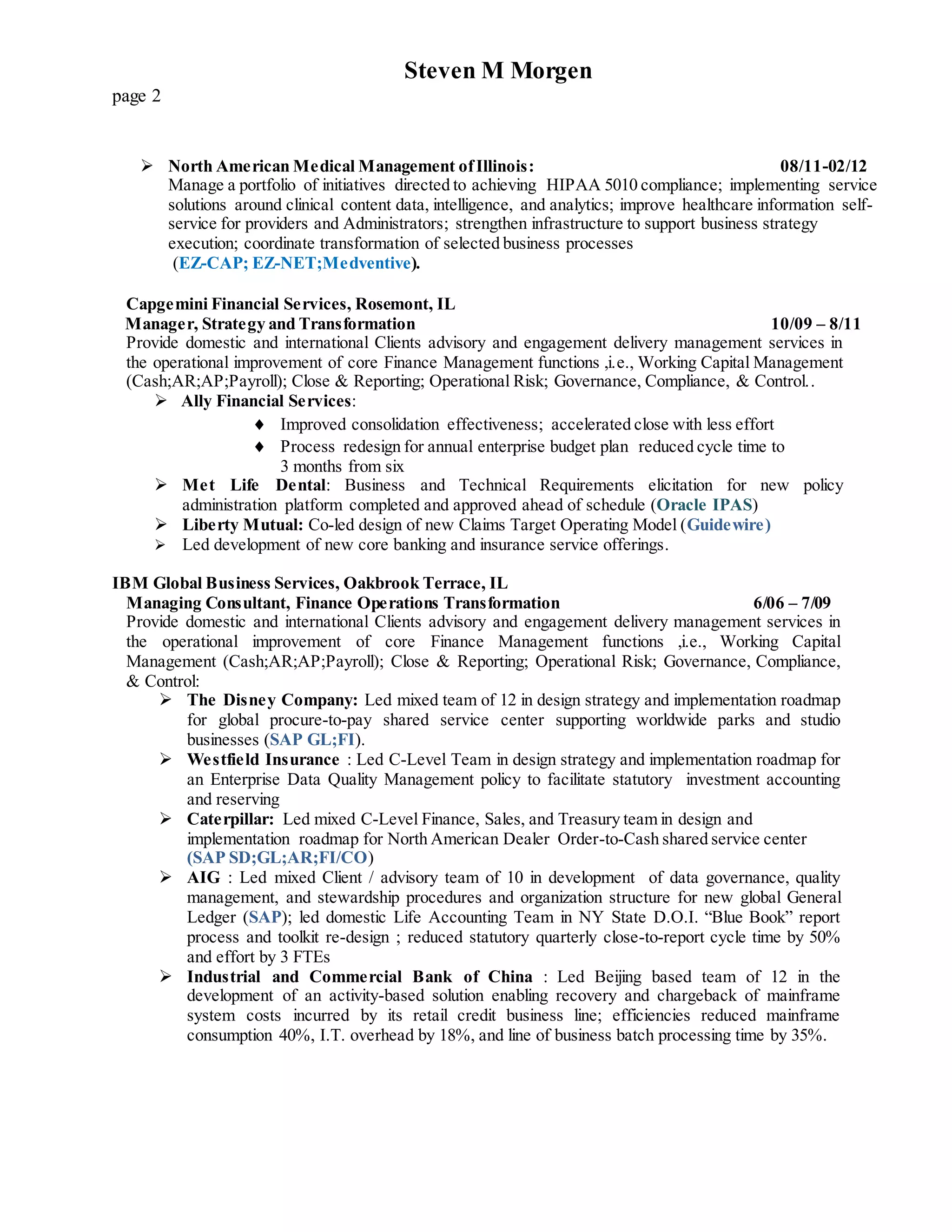 Steven Morgen CV | PDF