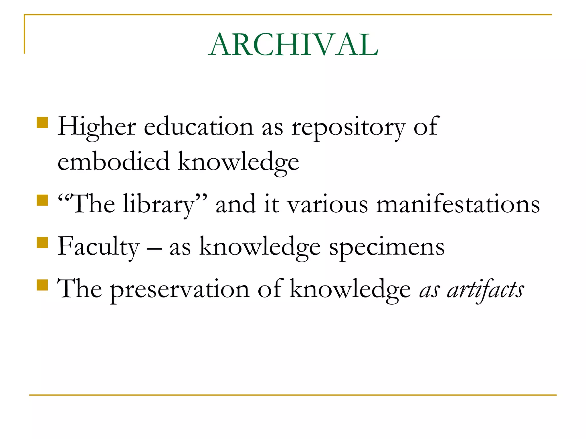 Stevens preserving knowledge | PPT | Education