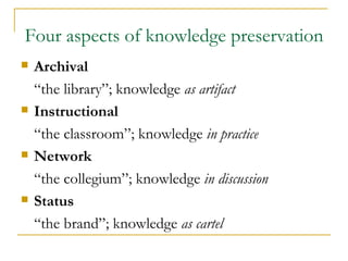Stevens preserving knowledge | PPT | Education
