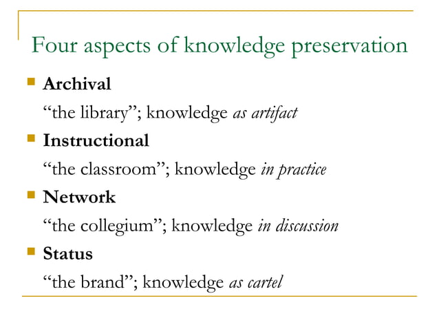 Stevens preserving knowledge | PPT | Education