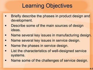 stevenson9e_ch04 product and service design | PPT