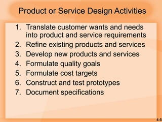 stevenson9e_ch04 product and service design | PPT