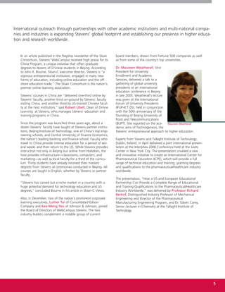Stevens President's Letter 2006 | PDF