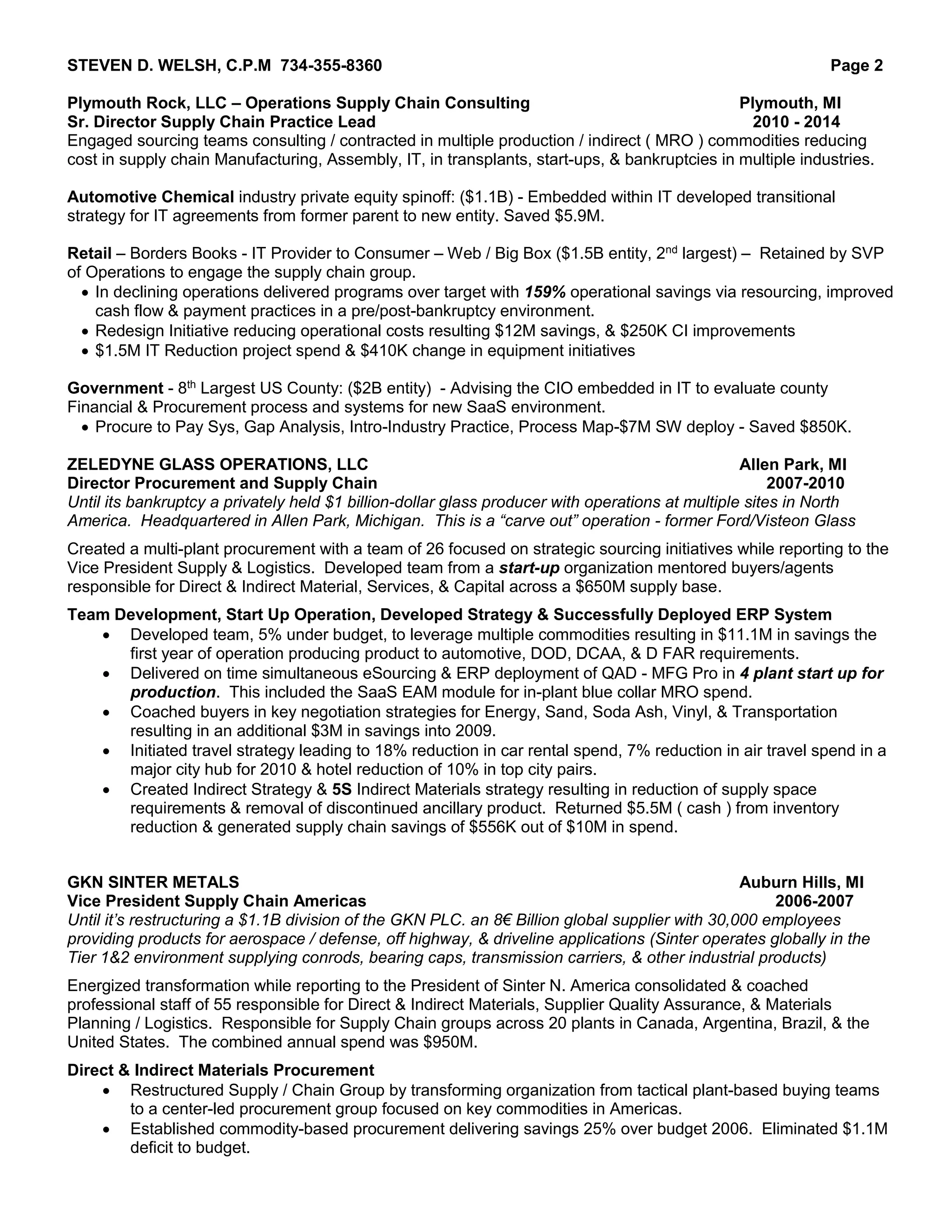 Steven Welsh Procurement Supply Chain Pdf