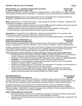 Steven Welsh Procurement Supply Chain | DOCX | Mergers and Acquisitions ...