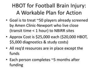 Steve Reimers HBOT & football-related brain injury | PPT