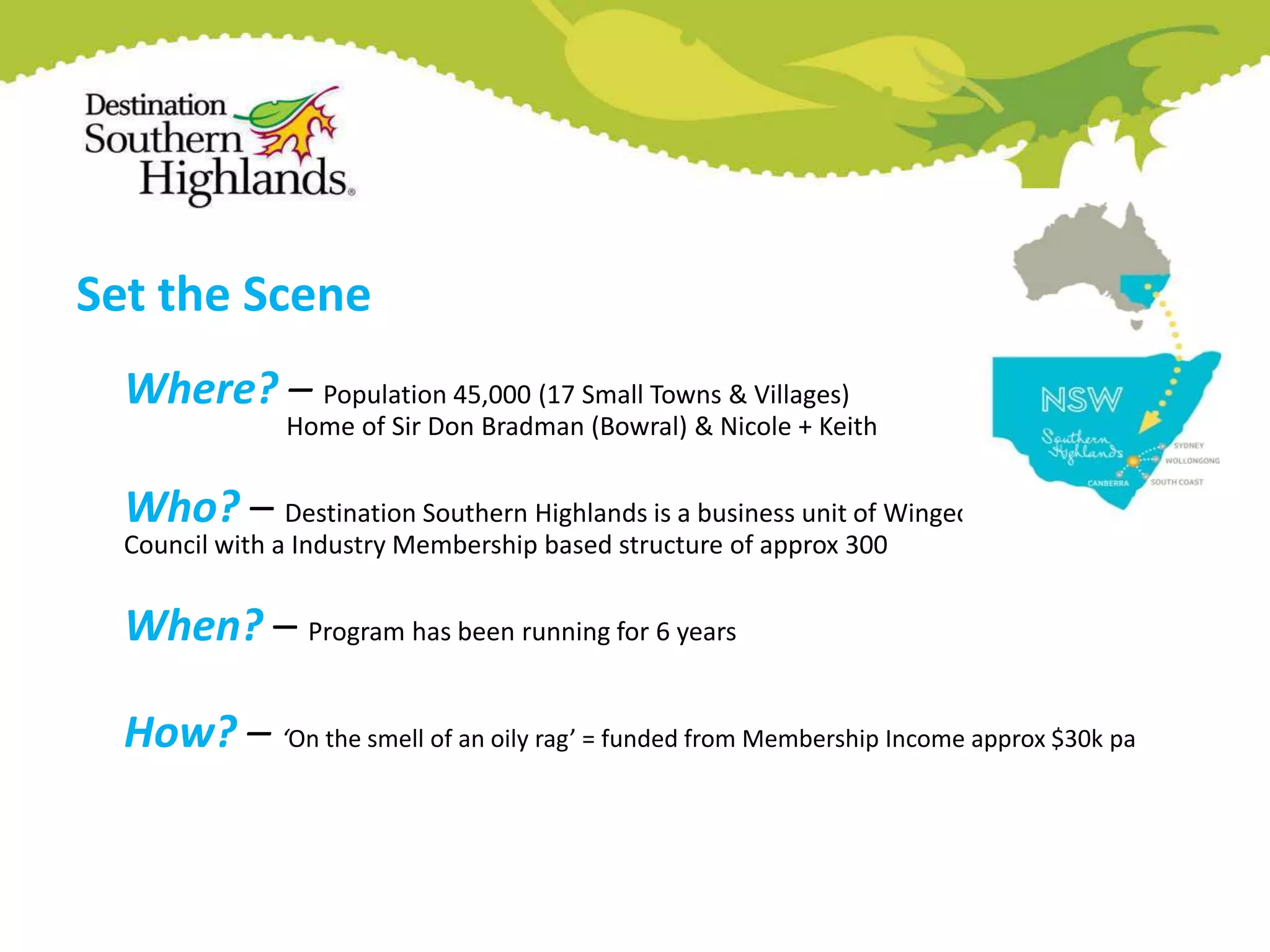 Steve Rosa Destination Southern Highlands | PPT