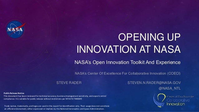 Opening Up Innovation at NASA (NASA's Open Innovation Toolkit and Exp…