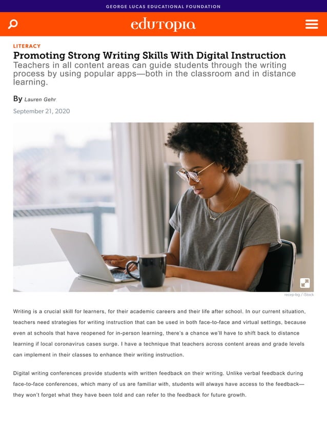 Promoting Strong Writing Skills With Digital Instruction | PDF