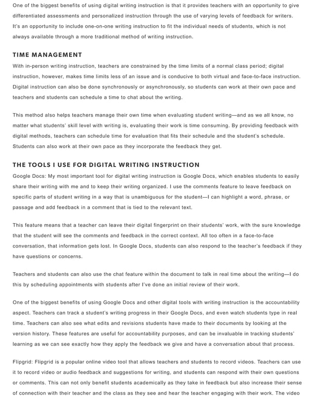 Promoting Strong Writing Skills With Digital Instruction | PDF