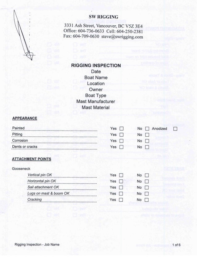 Steve white rigging maintenance checklist | PDF