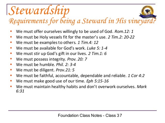 Foundation Class Stewardship