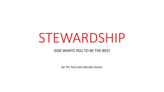 STEWARDSHIP | PPTX | Christianity | Religion & Spirituality