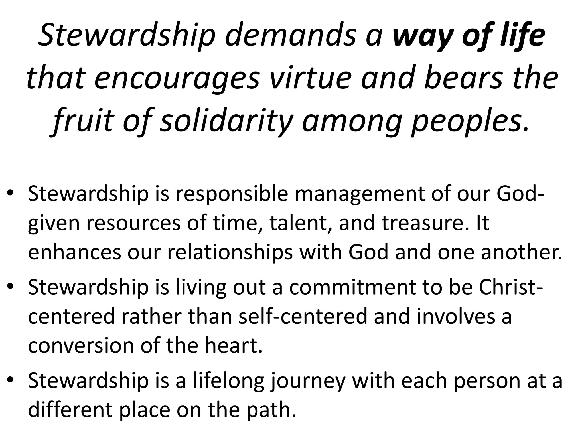 Stewardship meaning and principles | PPTX