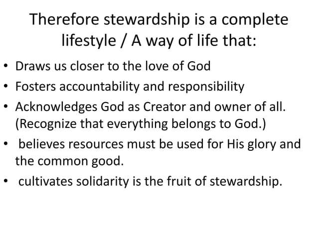 Stewardship meaning and principles | PPTX | Christianity | Religion ...