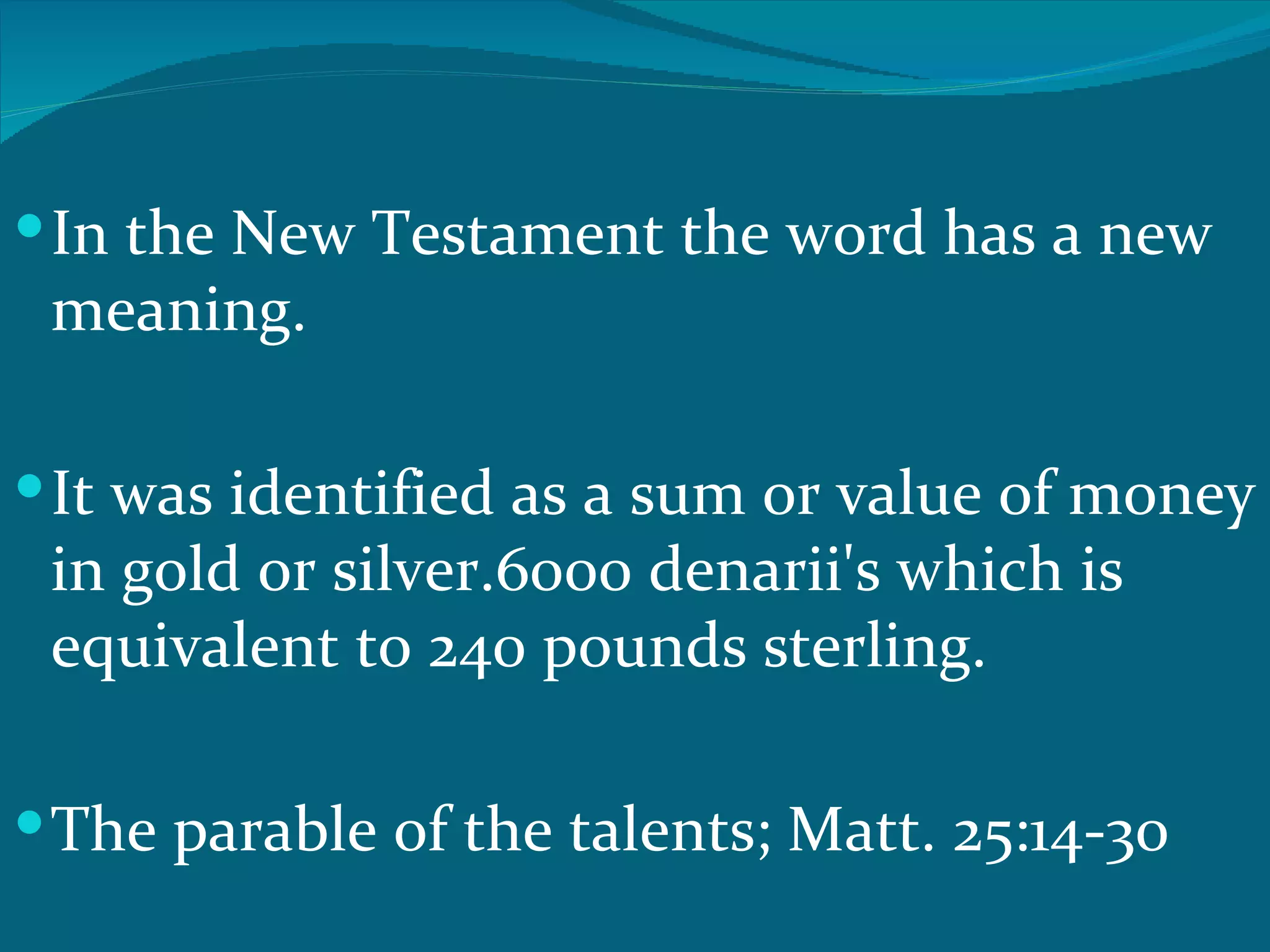 Stewardship and talents | PPT