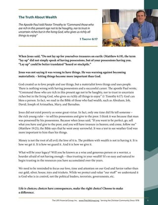 Stewardship Lifestyle Seminar Workbook | PDF