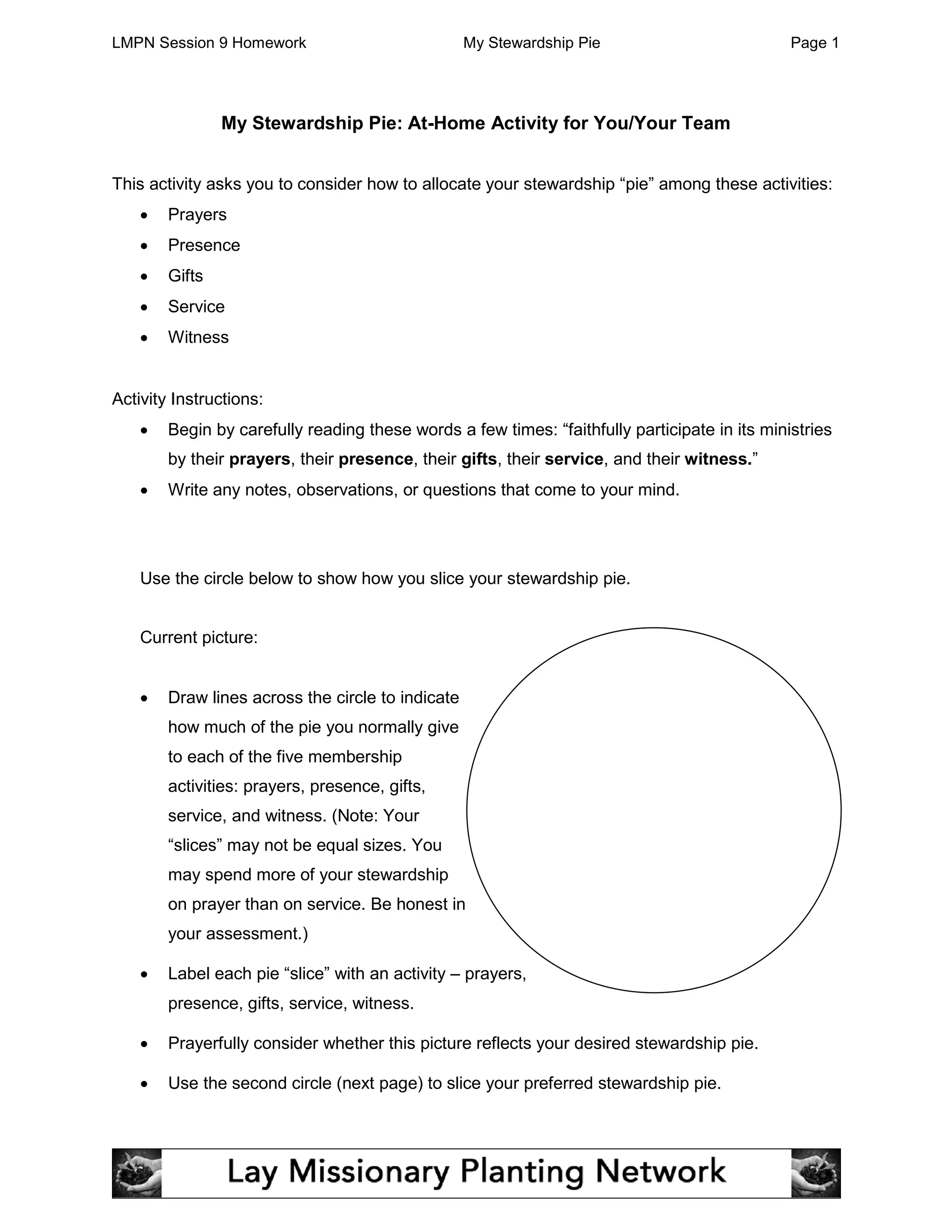 My Stewardship Pie | PDF