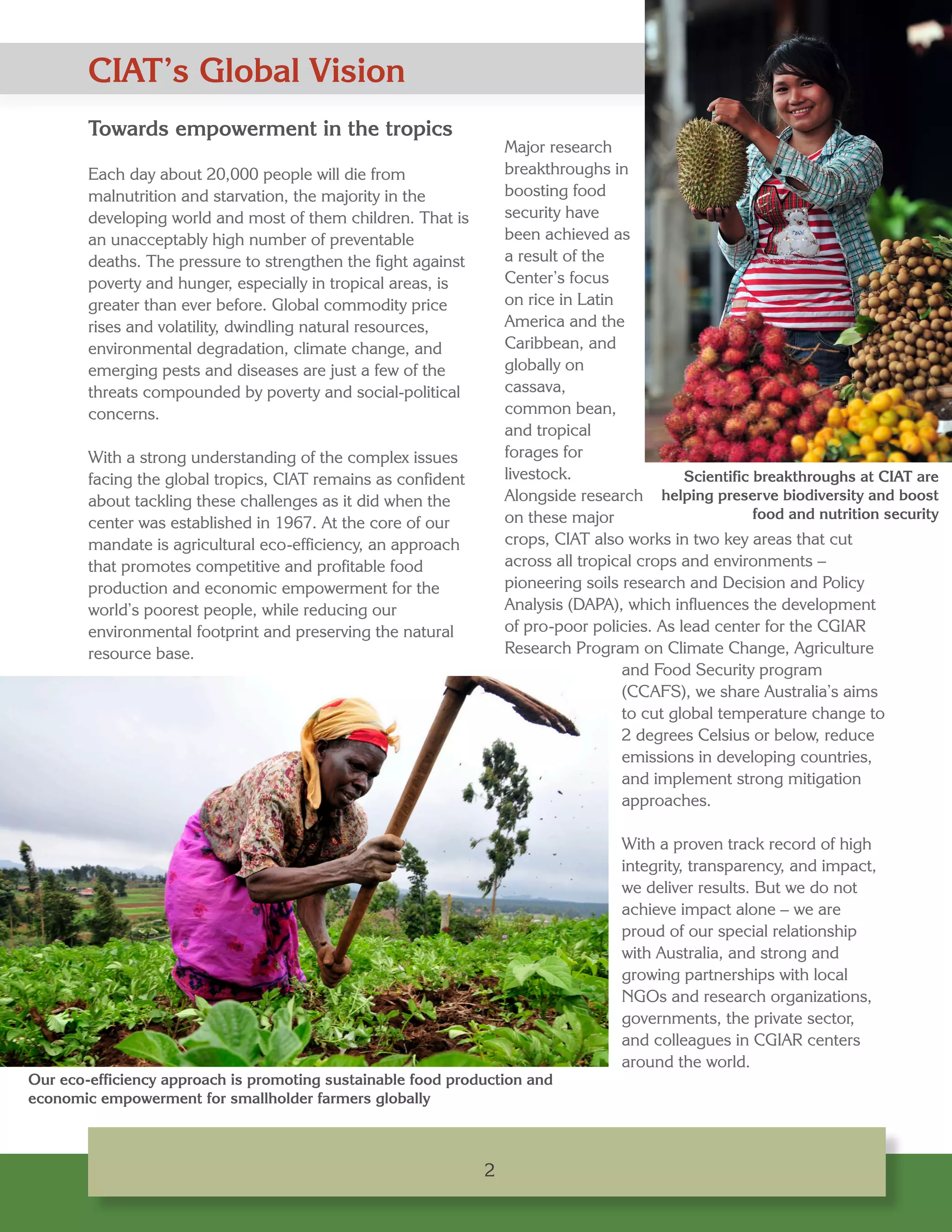 CIAT’s Partnership with Australia: Opportunity, food security, and ...