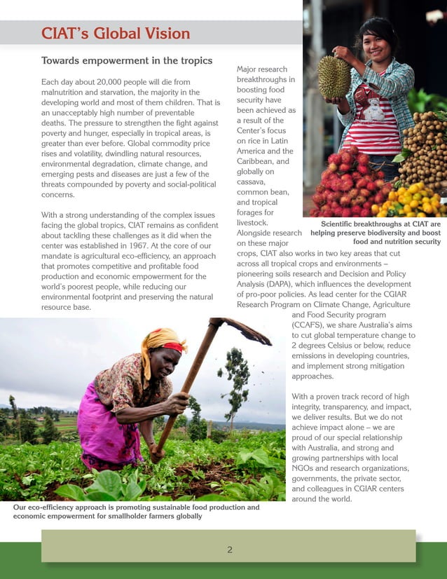 CIAT’s Partnership with Australia: Opportunity, food security, and ...