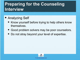 The Counseling Interview - Principles & Practices | PPT