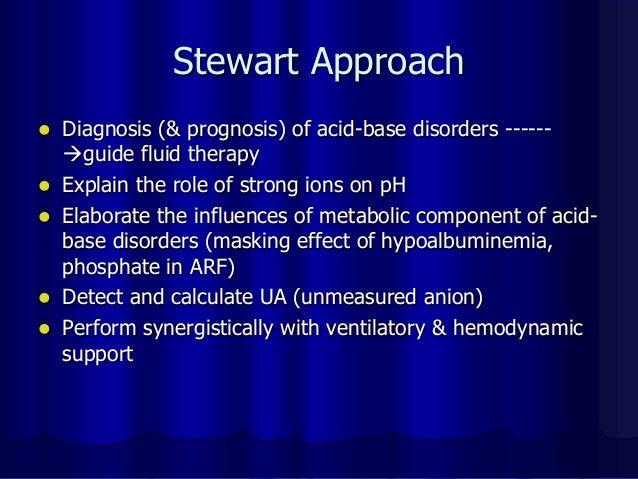 Stewart approach in acid base balance